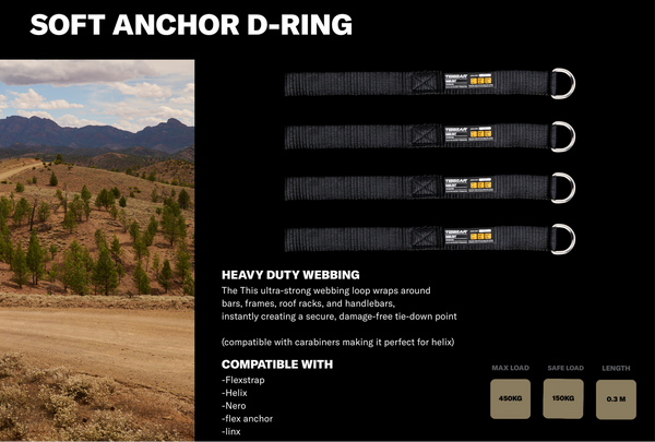 TIEGEAR Haulout Soft Anchor D Ring (4 pack) - Go Camping & Overlanding