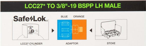 Gas Adaptor LCC27 - LCC27 Cylinder to 3/8" BSPP LH - Go Camping ...